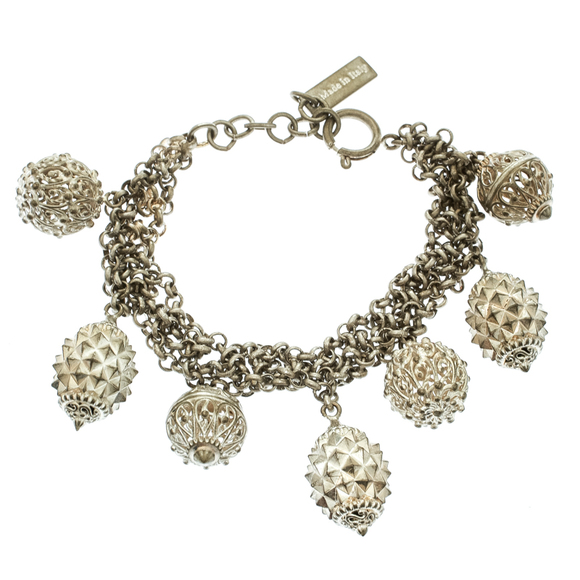 Etro | Jewelry | Etro Textured Charm Silver Tone Chain Link Bracelet ...
